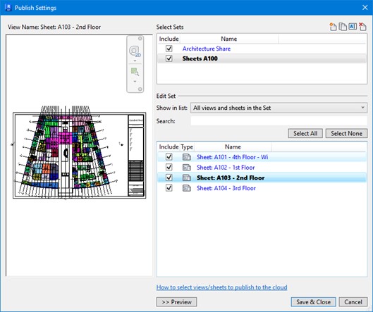 Click Save & Close to save the publish sets.